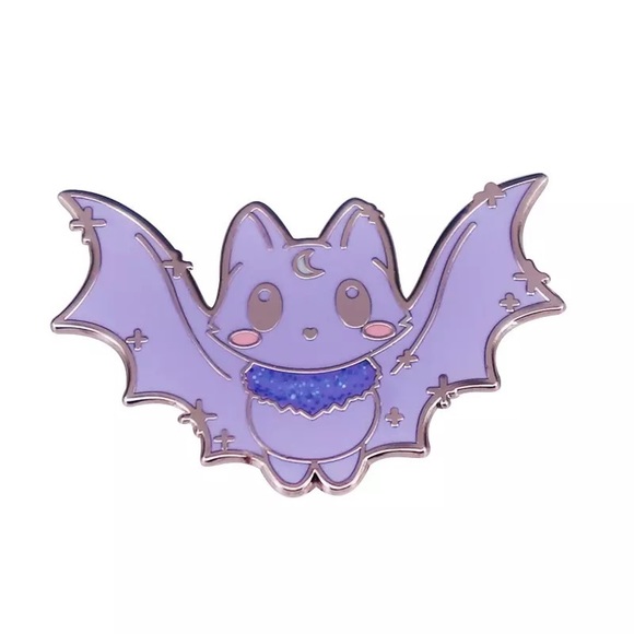 Jewelry | Cute Kawaii Purple Bat Enamel Pin | Poshmark